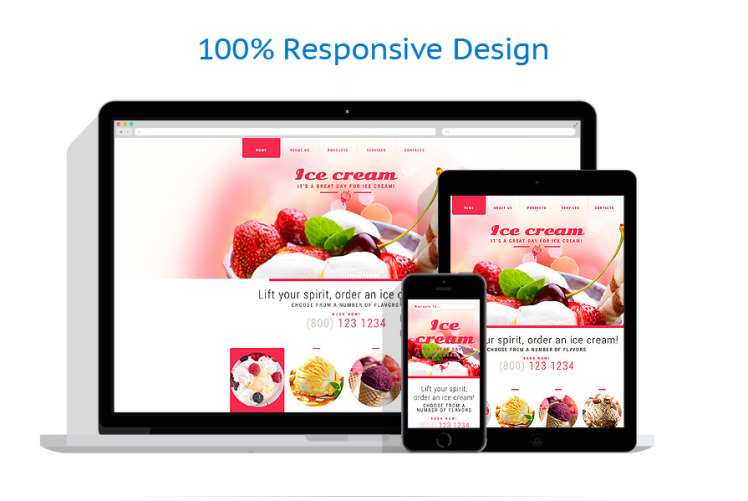 Ice Cream Website Template #52713