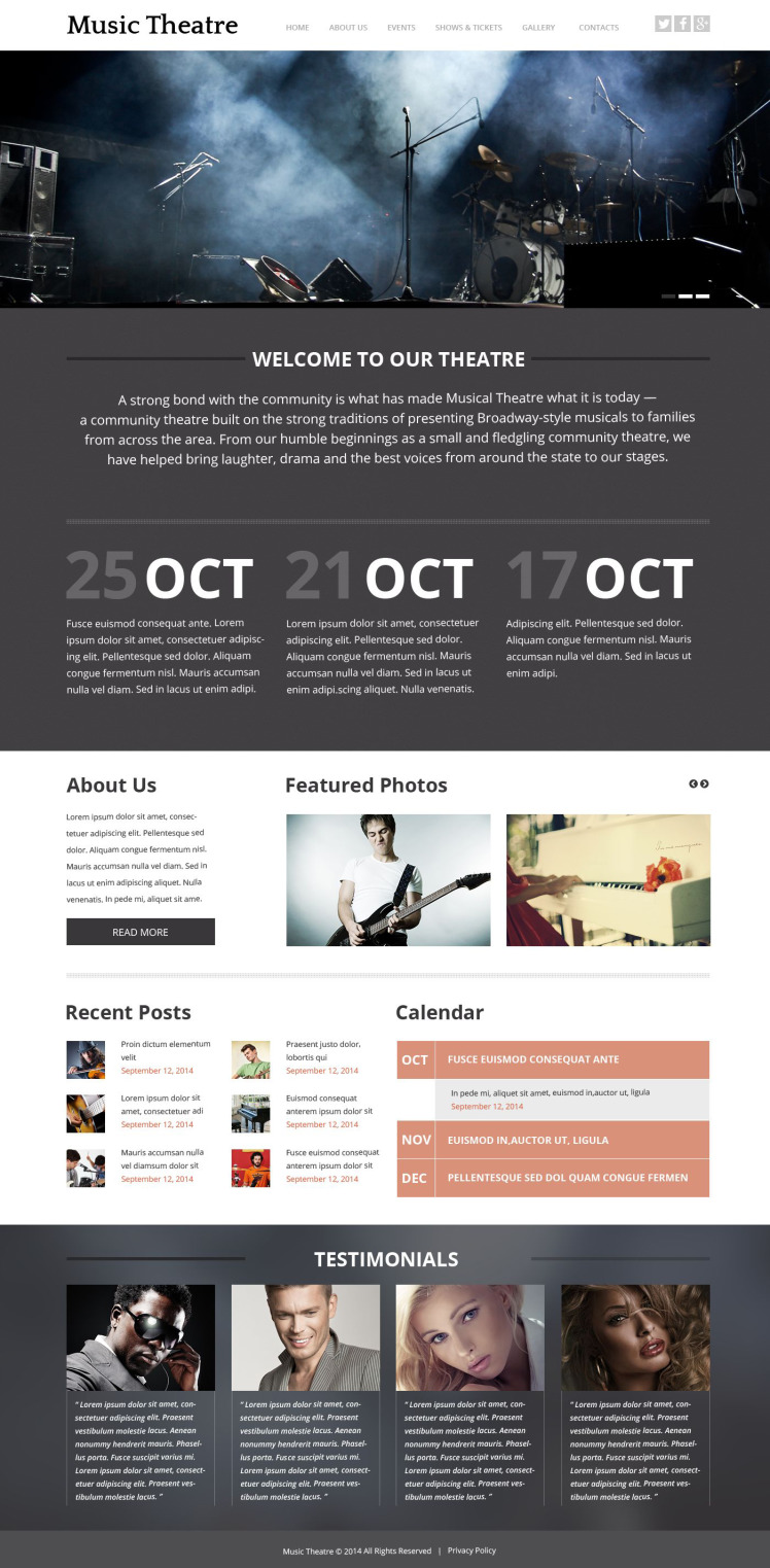 Music Theater Website Template #52749