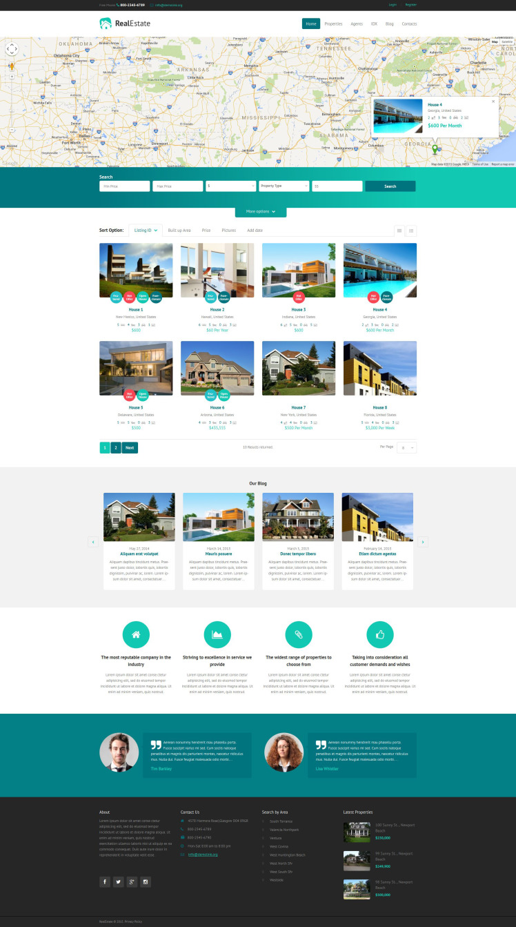 Real Estate Agency Responsive WordPress Theme #52837