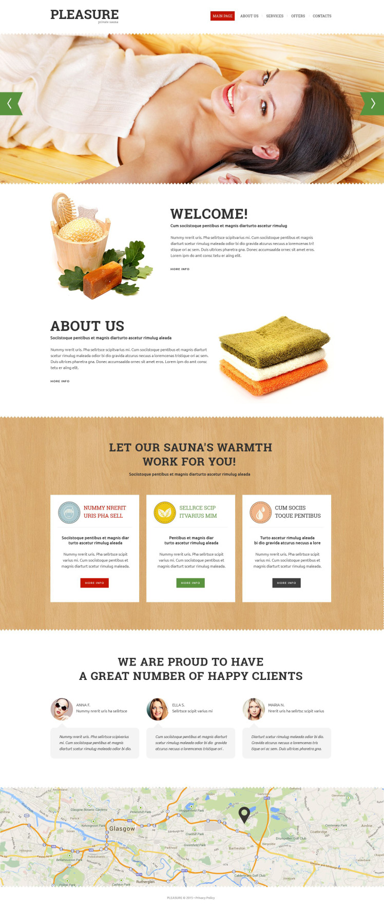 Sauna Responsive Website Template #52897