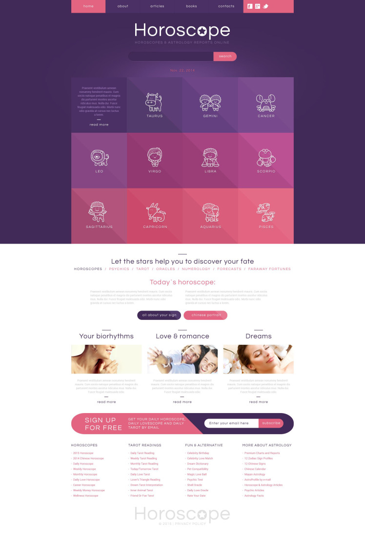 Astrology Responsive Website Template #52965