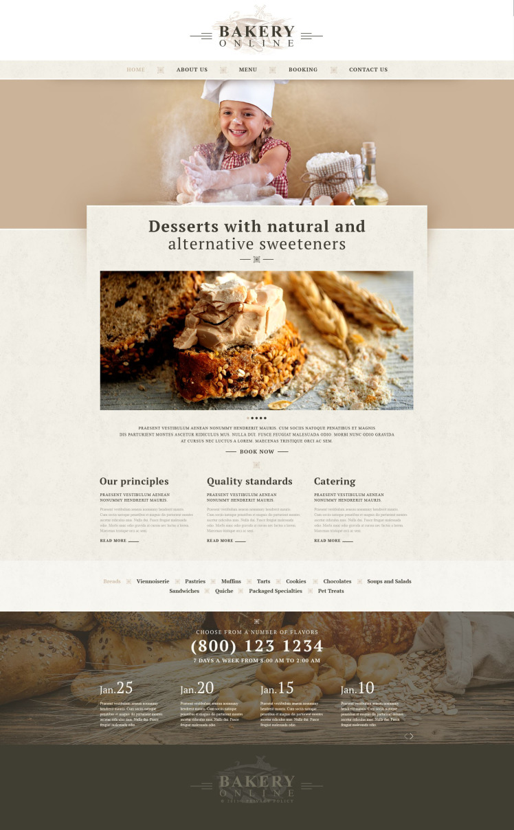 Bakery Responsive Website Template #52920