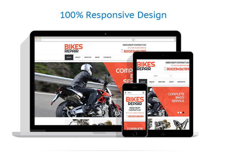 Bikes Repair - Motorcycles Repair & Service Responsive Clean HTML ...