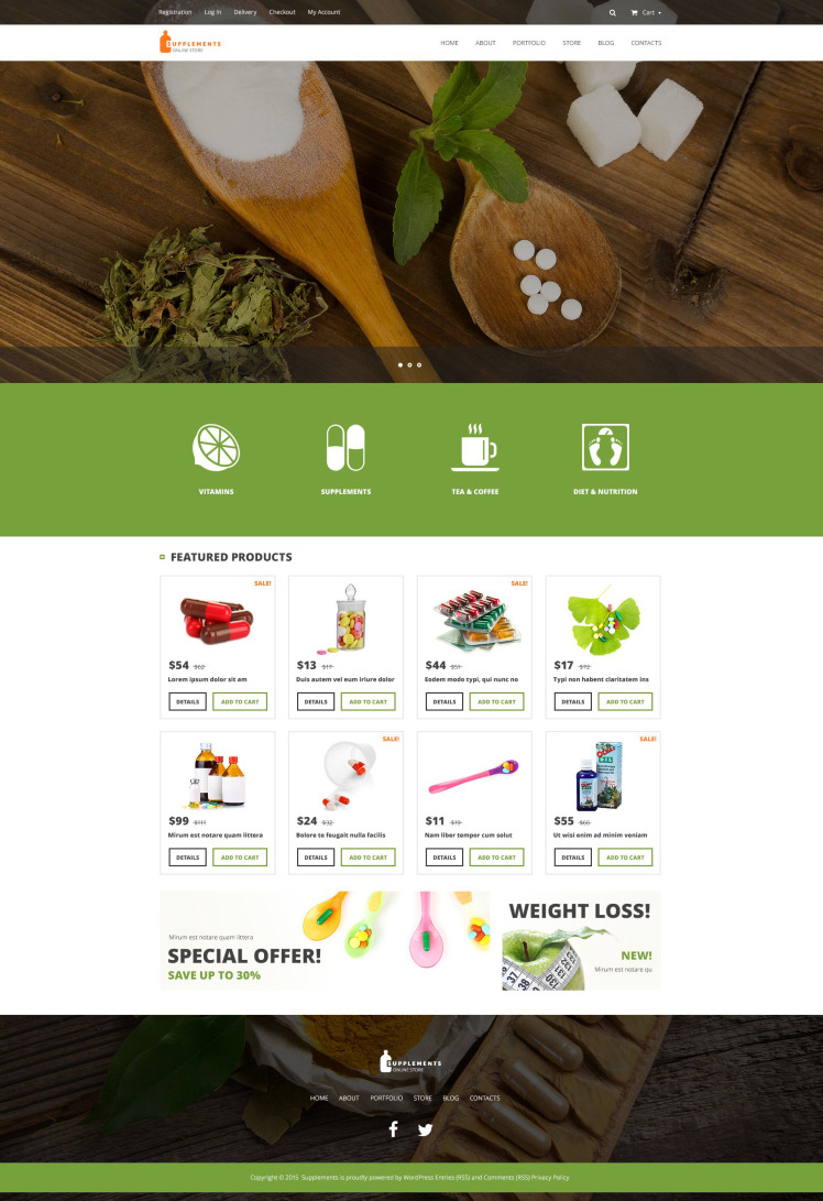 Nutrition Supplements WooCommerce Theme #53021