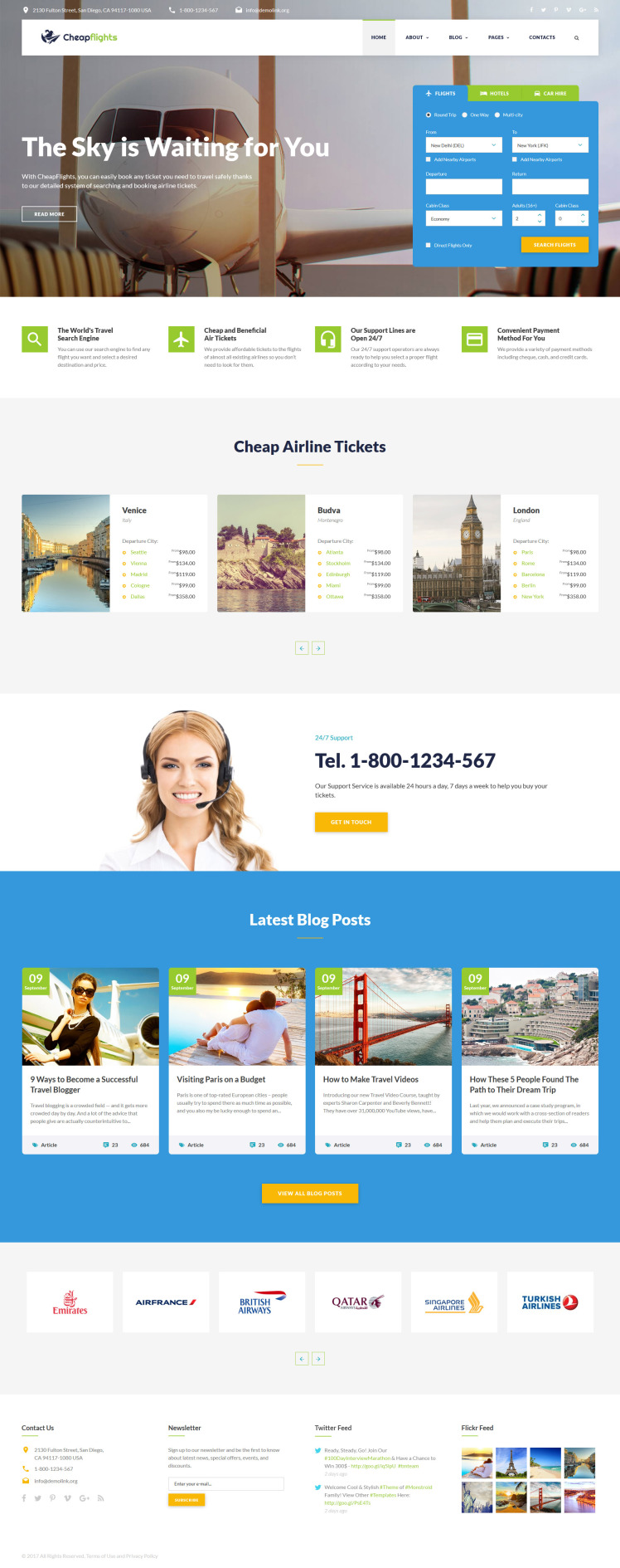 Flight Booking Website Template #53104