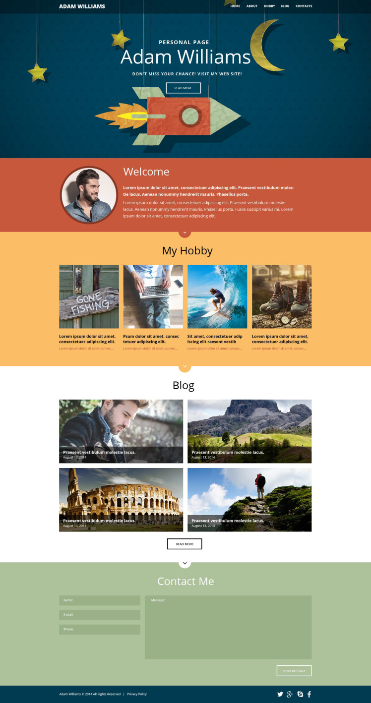 Personal Page Responsive Website Template #53270