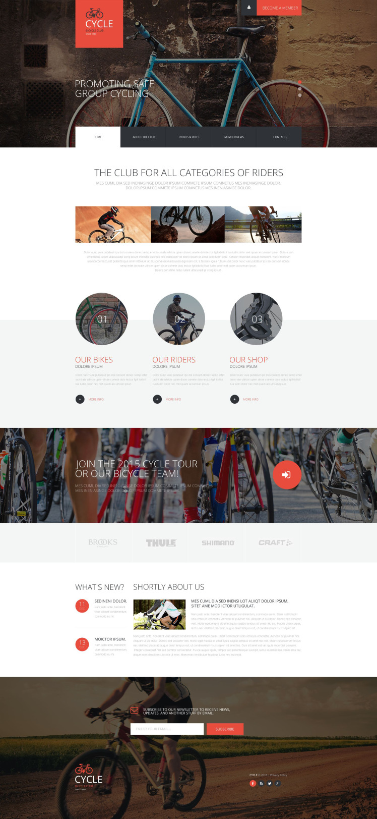Cycling Club Website Template #53468