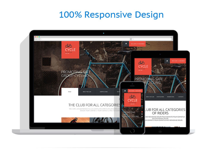 Cycling Club Website Template #53468