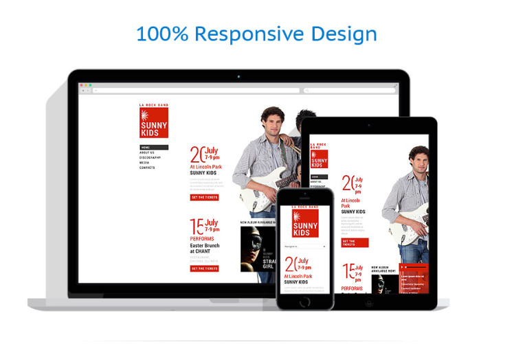 Music Band Responsive Website Template #53410