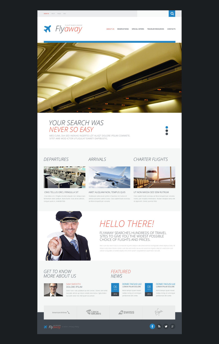 Airline Tickets Website Template #53574