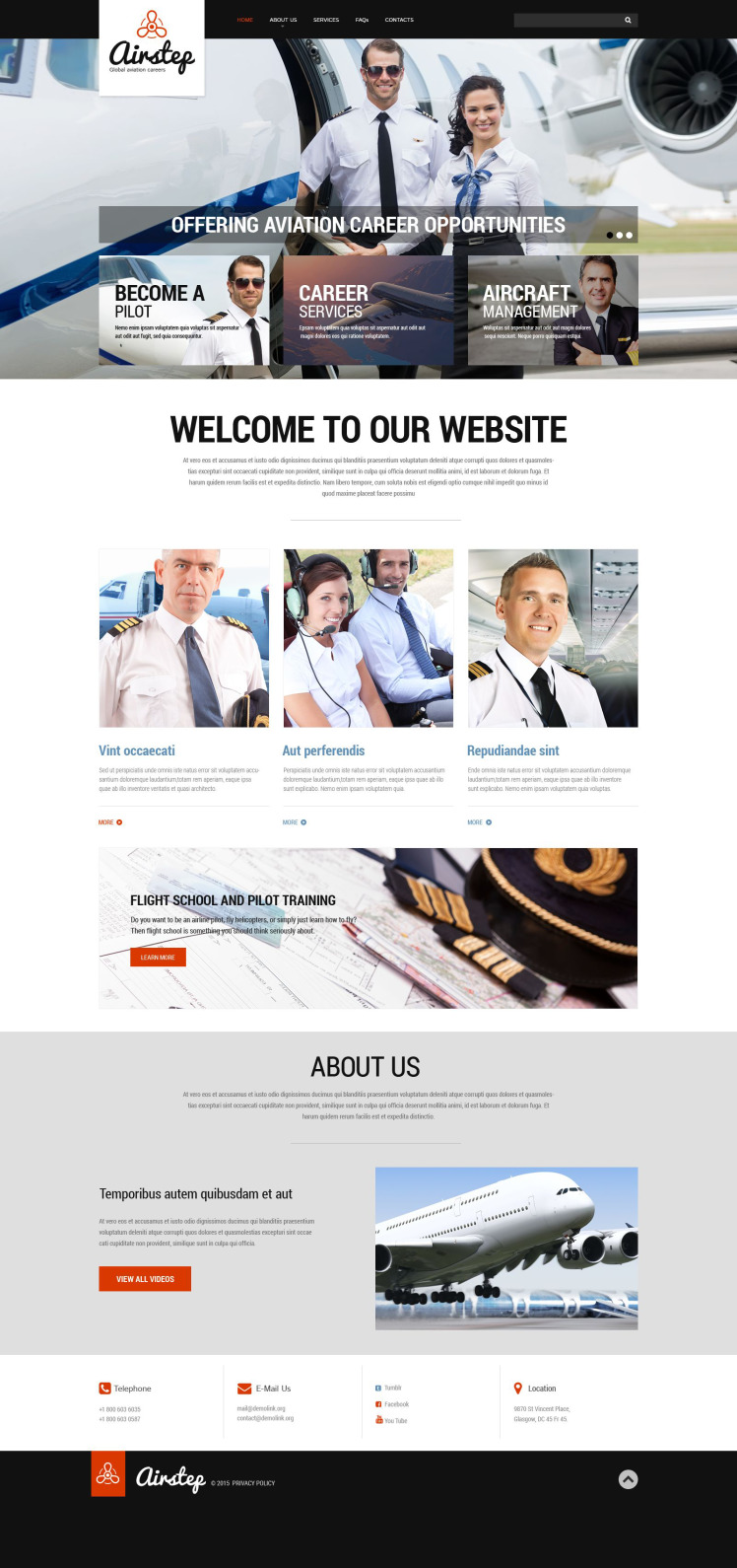 Private Airline Responsive Website Template #53700