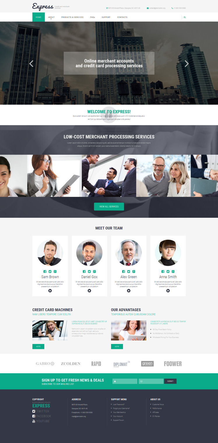Merchant Services Website Template #53845