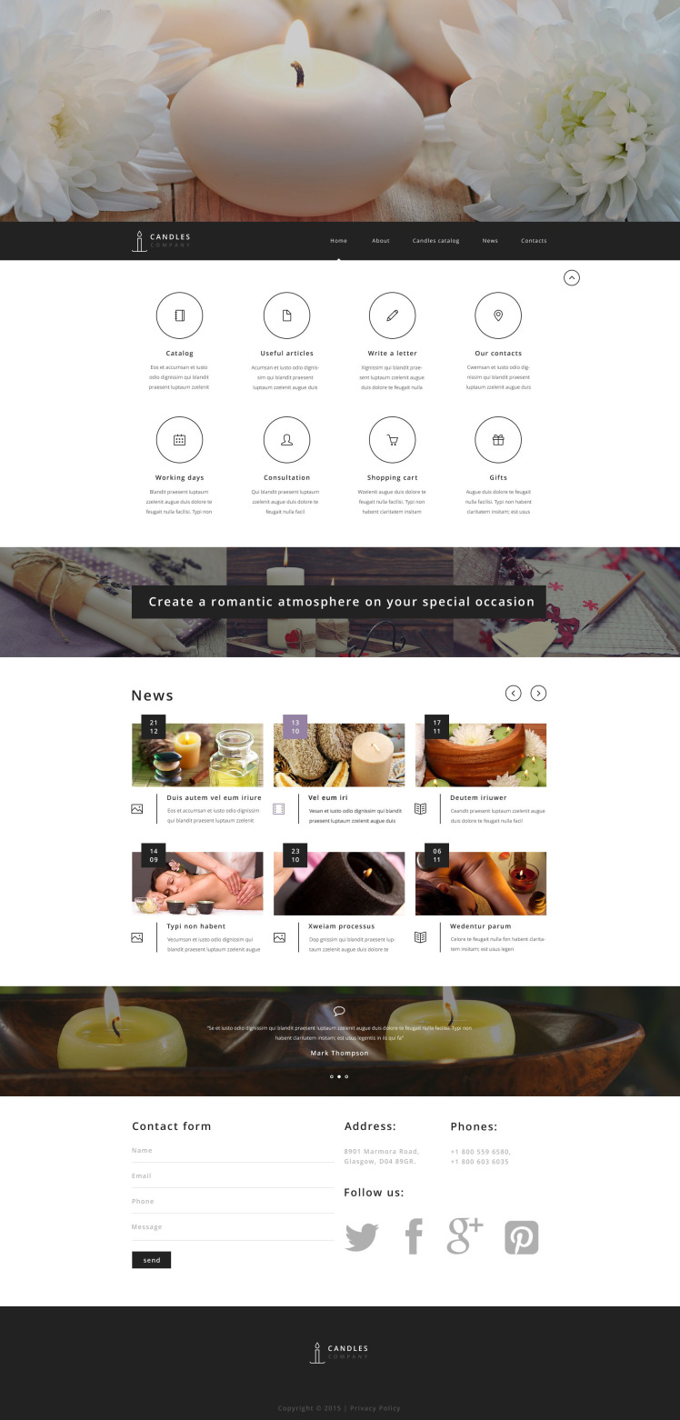 Candle Company Website Template #53904