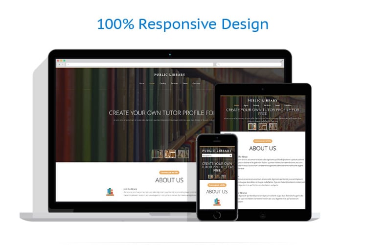 Public Library Website Template #53902