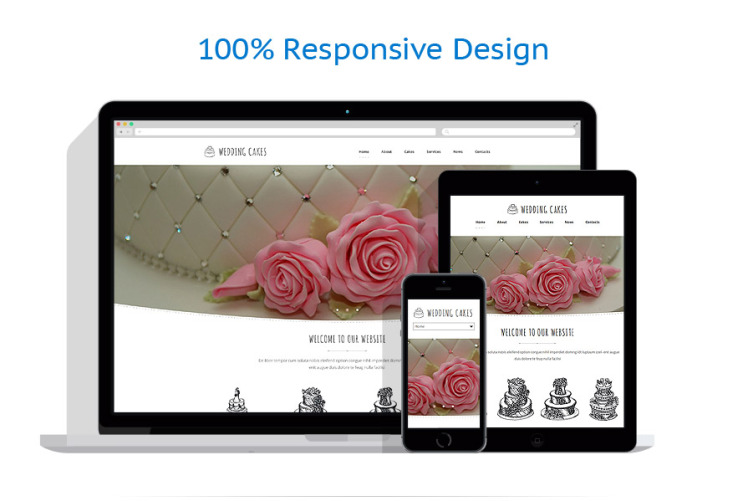 Wedding Cake Co Website Template #53978