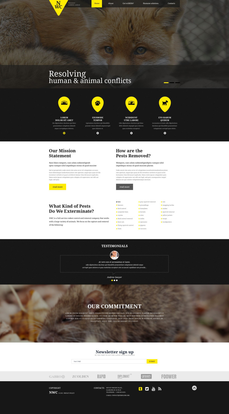 Wild Life Responsive Website Template #53943