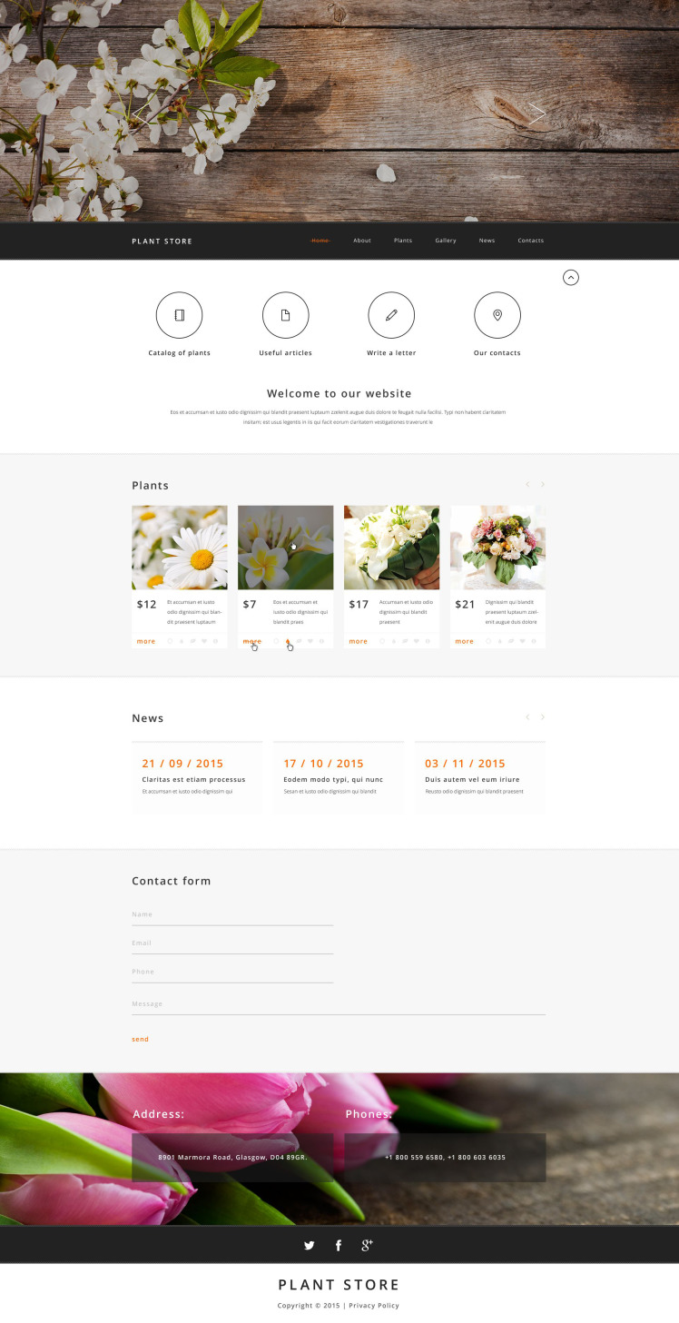 Plant Store Website Template #54020