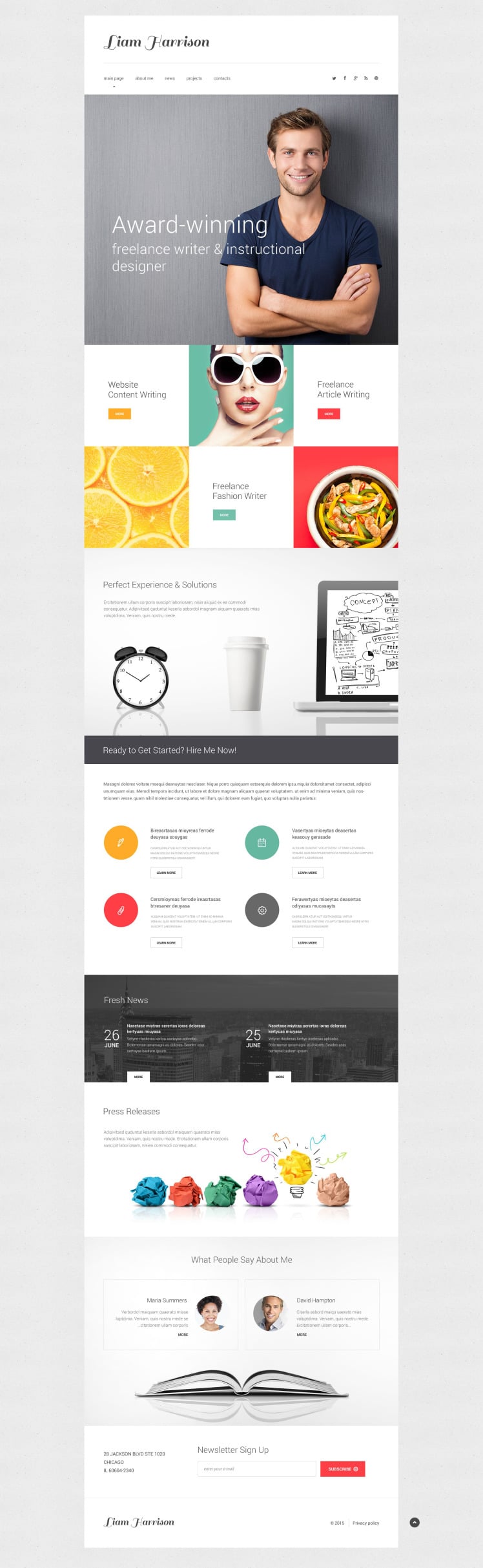 Writer/Author Responsive Website Template #54686
