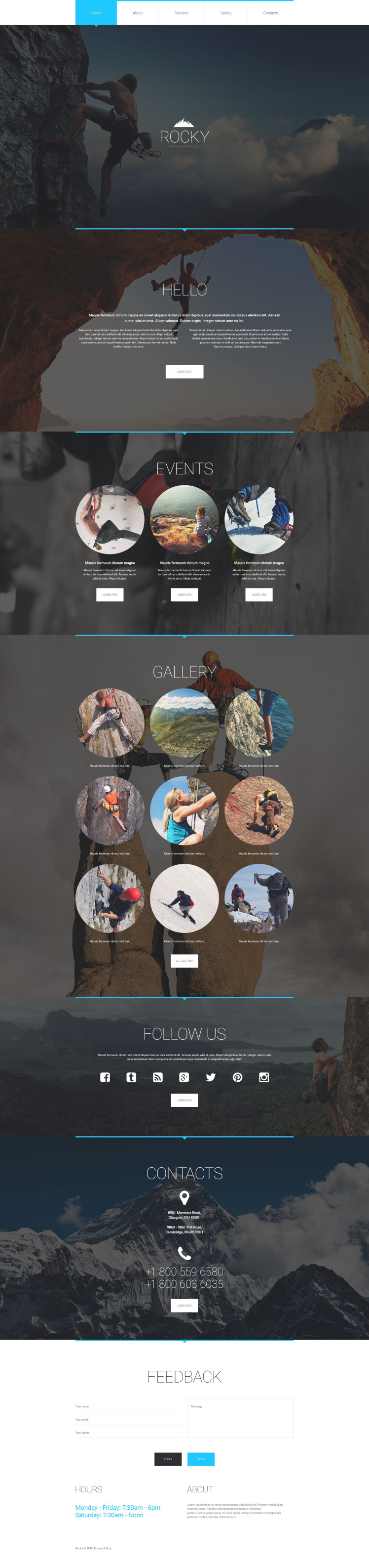 Climbing Responsive Website Template #54742