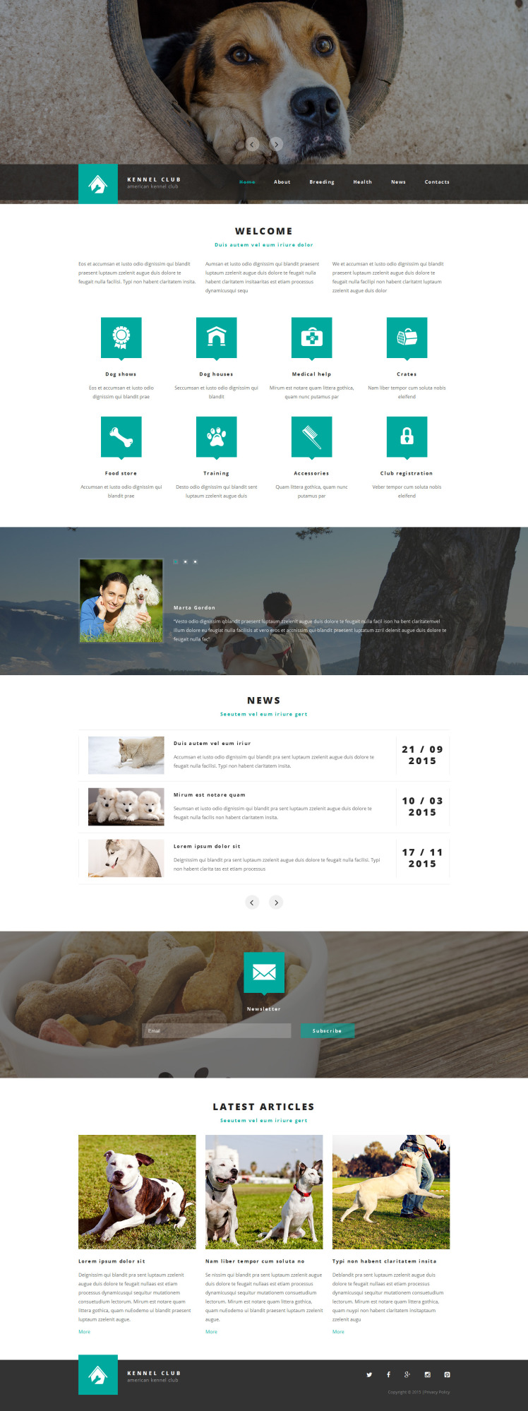Kennel Club Website Template #54701