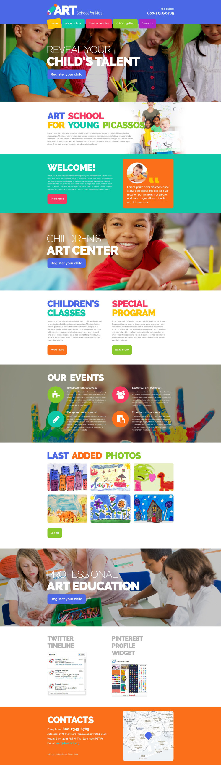 Children Art School Website Template #54875