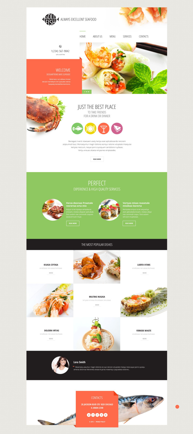 Gold Fish Website Template #54814