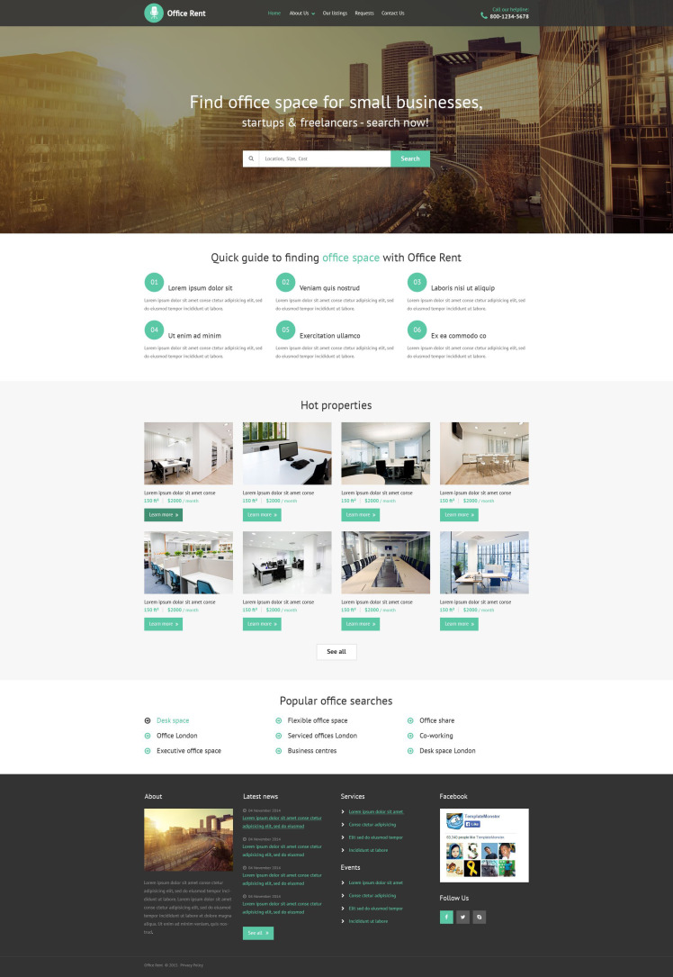 Office Responsive Website Template #54844