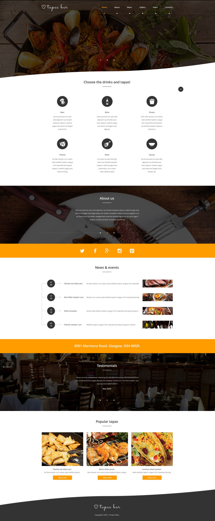 Tapas Bar Website Template #54815