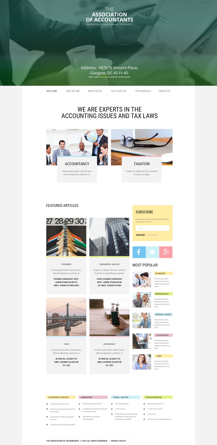 Accountant General Website Template #55052