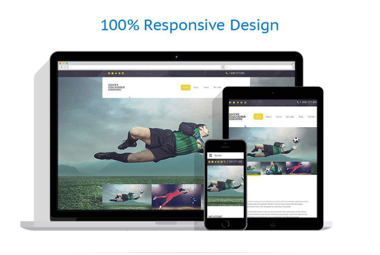 Football Responsive Website Template #55019