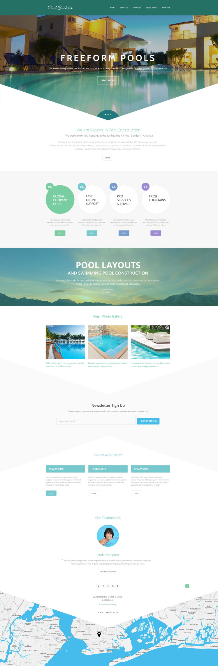 Pool Maintenance Website Template #55076