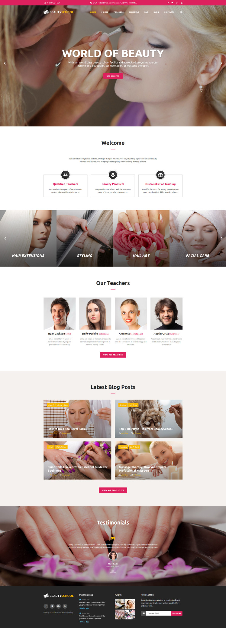 Beauty School Responsive Website Template #55107