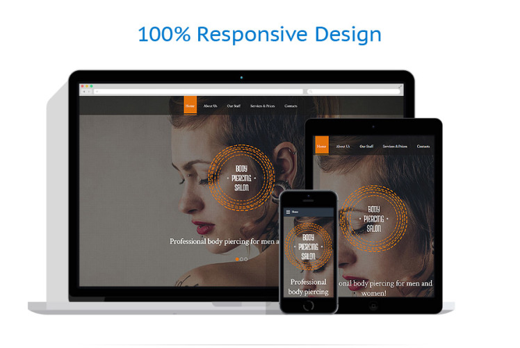 Body Piercing Salon Website Template #55192