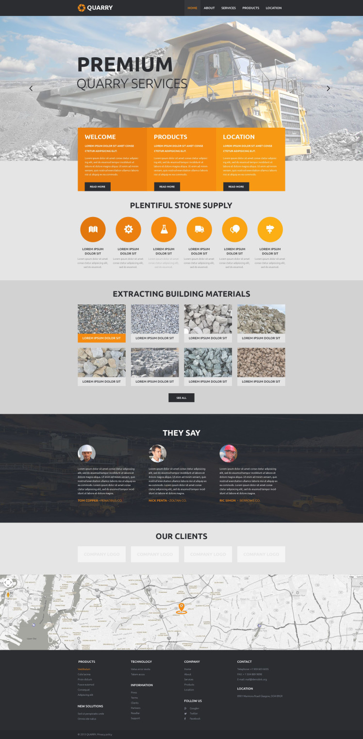 Quarry Website Template #55103