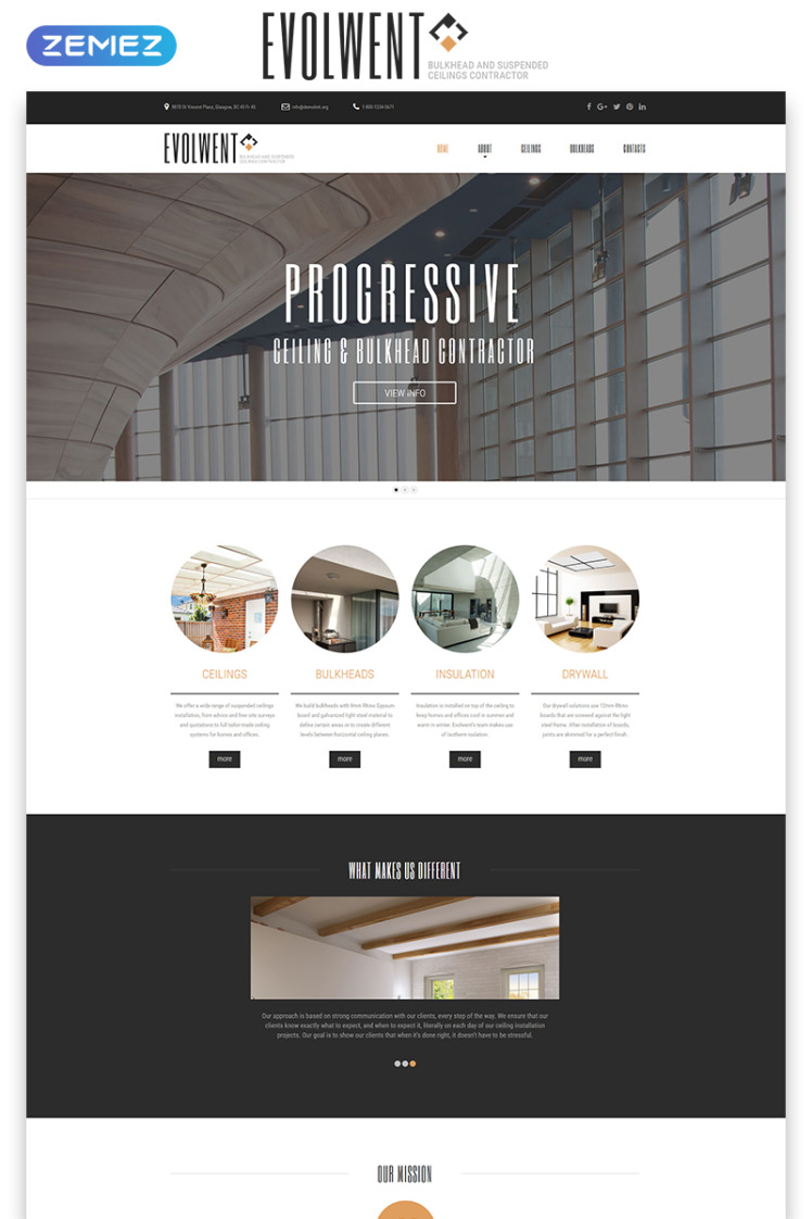 Evolwent - Interior Design Responsive Modern HTML Website Template #55224