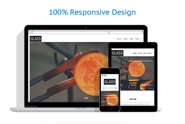 Glass Website Template #55476