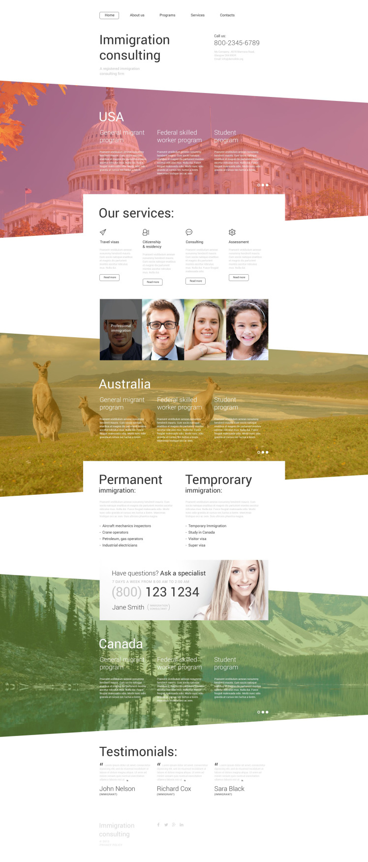 Immigration Consulting Website Template #55439