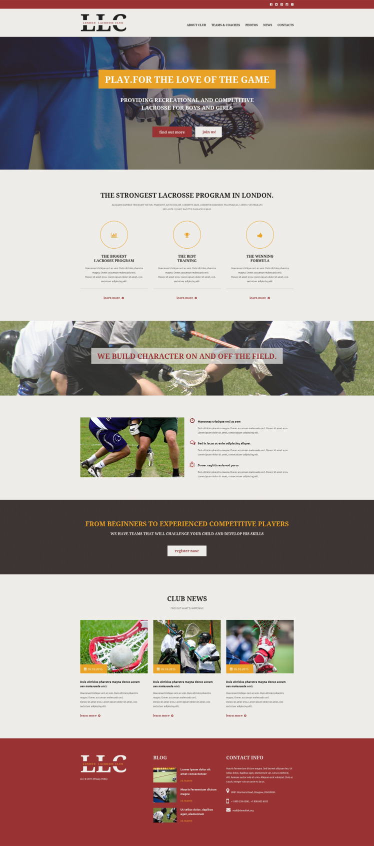 Sport Responsive Website Template #55410