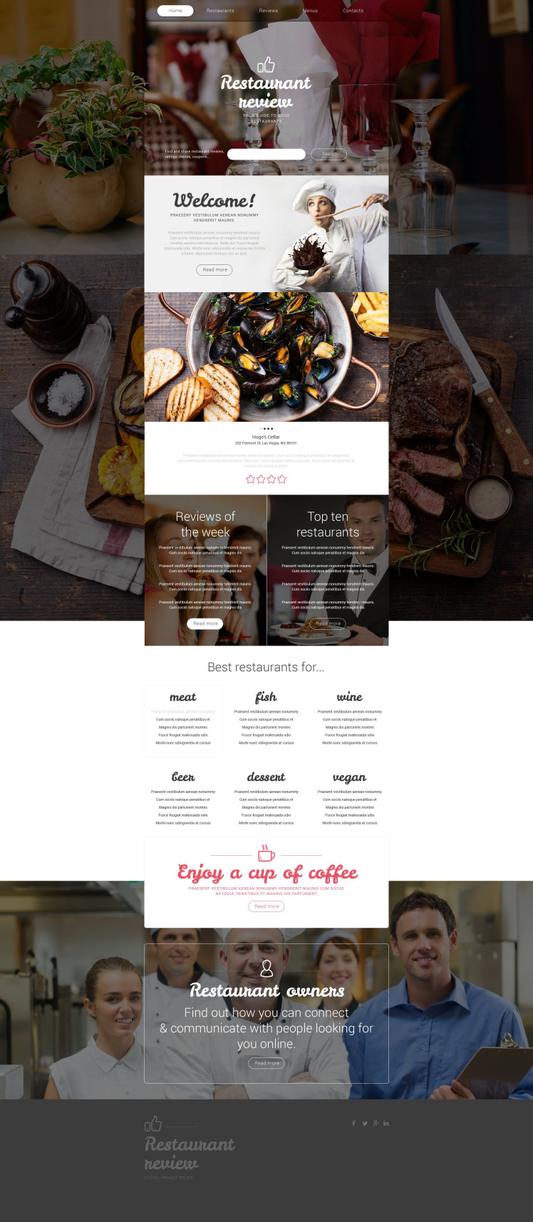Restaurant Reviews Website Template #55568