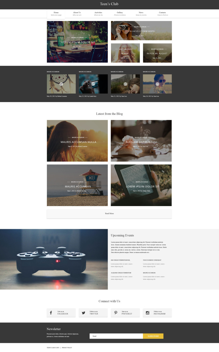 Teen's Club Website Template #55796