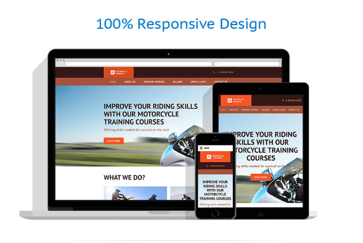 Motorcycle Training Website Template #55948