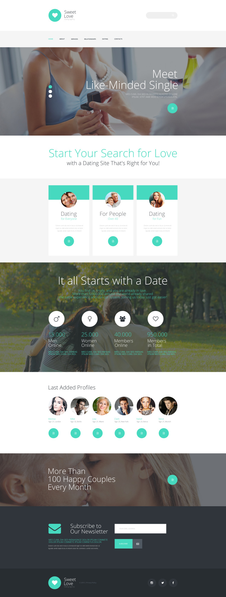 Dating Responsive Website Template #56026