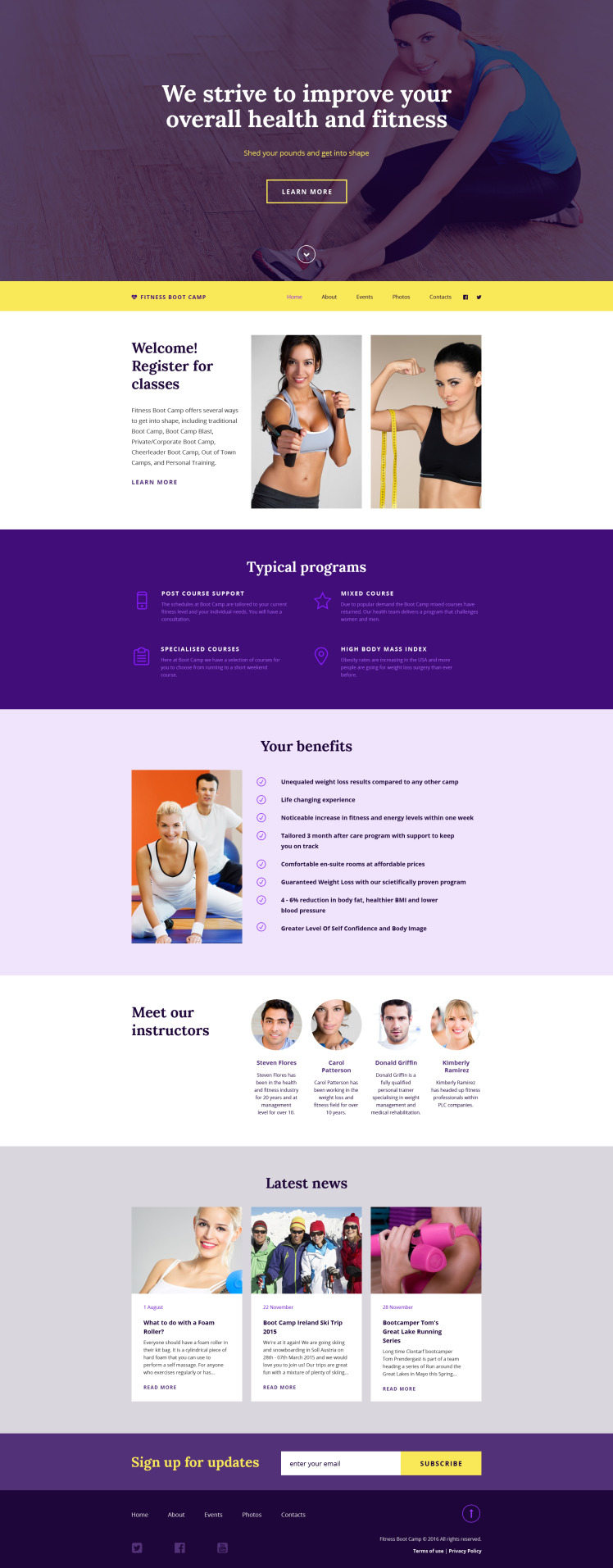Fitness Boot Camp Website Template #56094