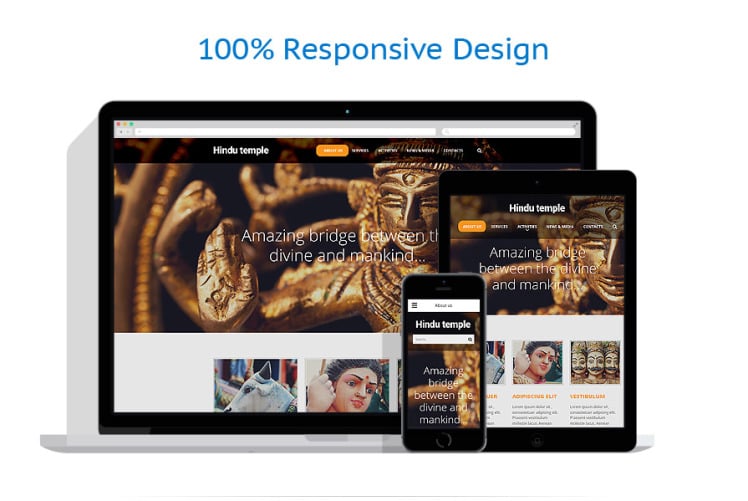 Hindu Temple Website Template #56030