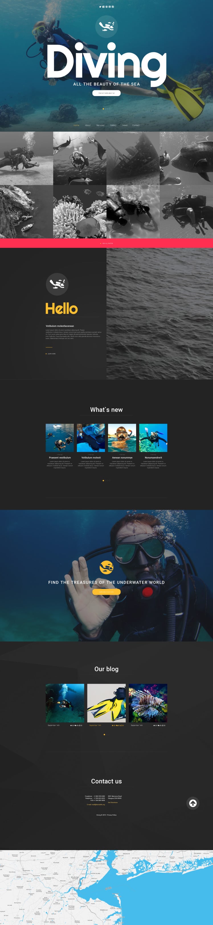 Scuba Diving Website Template #56045