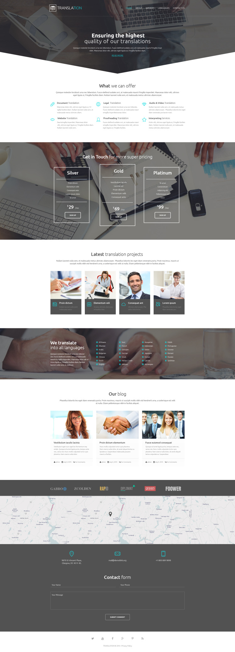 Translation Bureau Website Template #56033