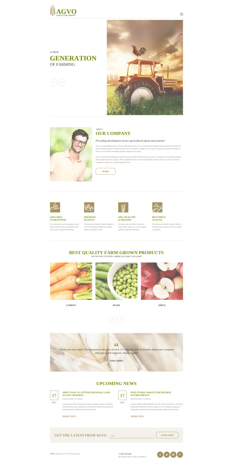 Agriculture Responsive Website Template #57546