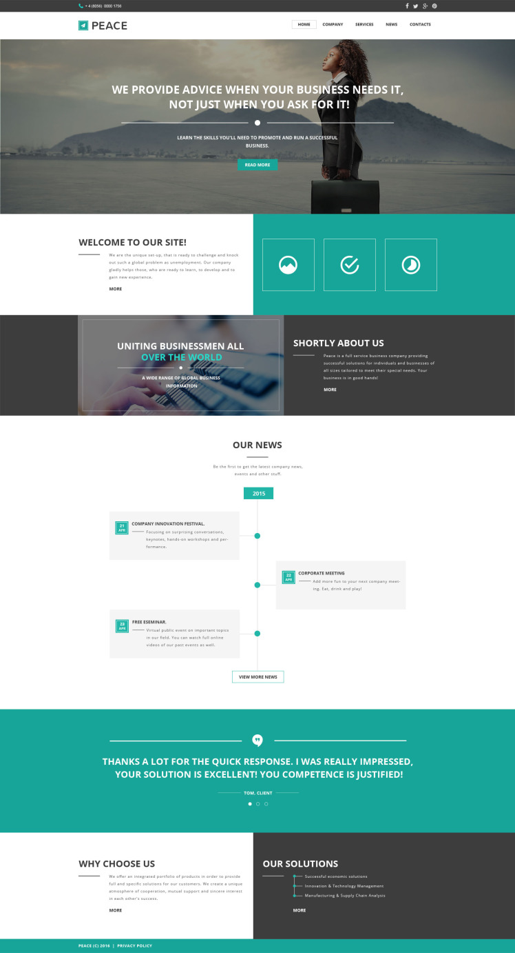 Business & Services Responsive Website Template #57549