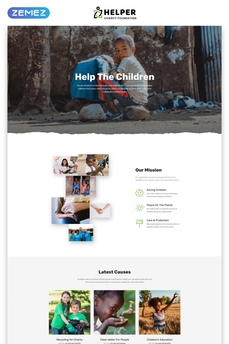 Helper - Charity Foundation Multipage Classic HTML5 Bootstrap Website ...