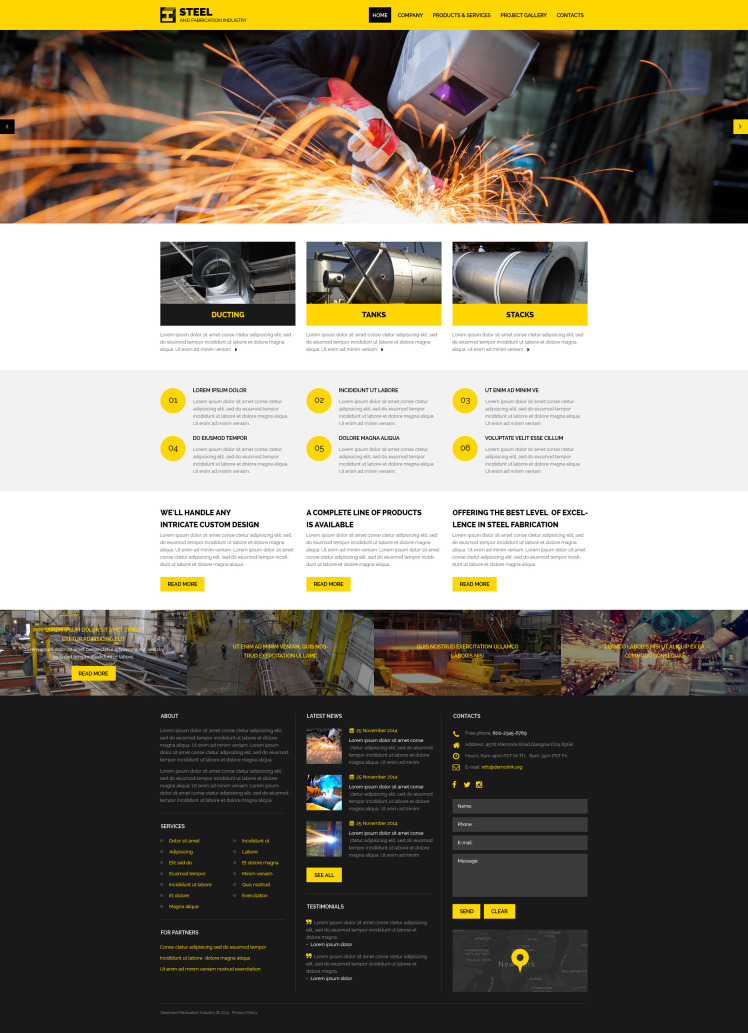Industrial Responsive Website Template #57623